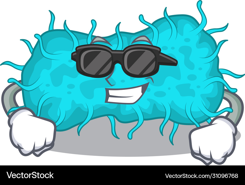 Cool bacteria prokaryote cartoon character Vector Image