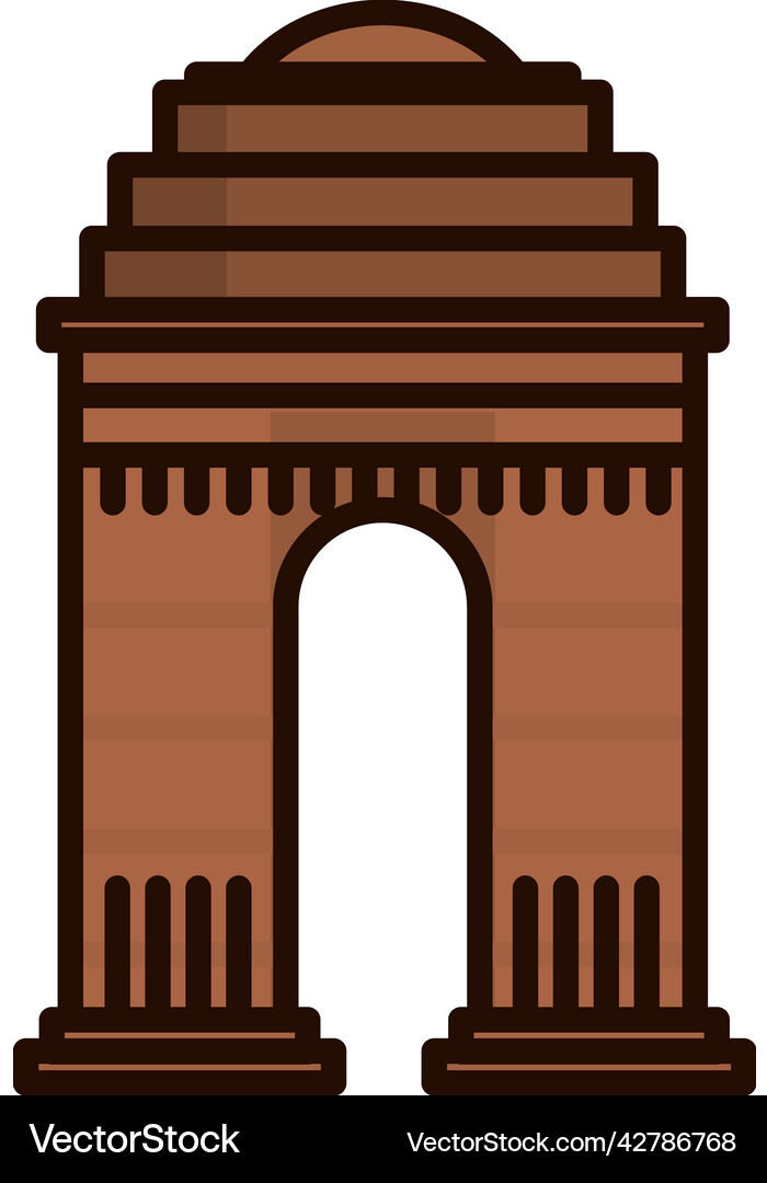 Indian gate landmark Royalty Free Vector Image