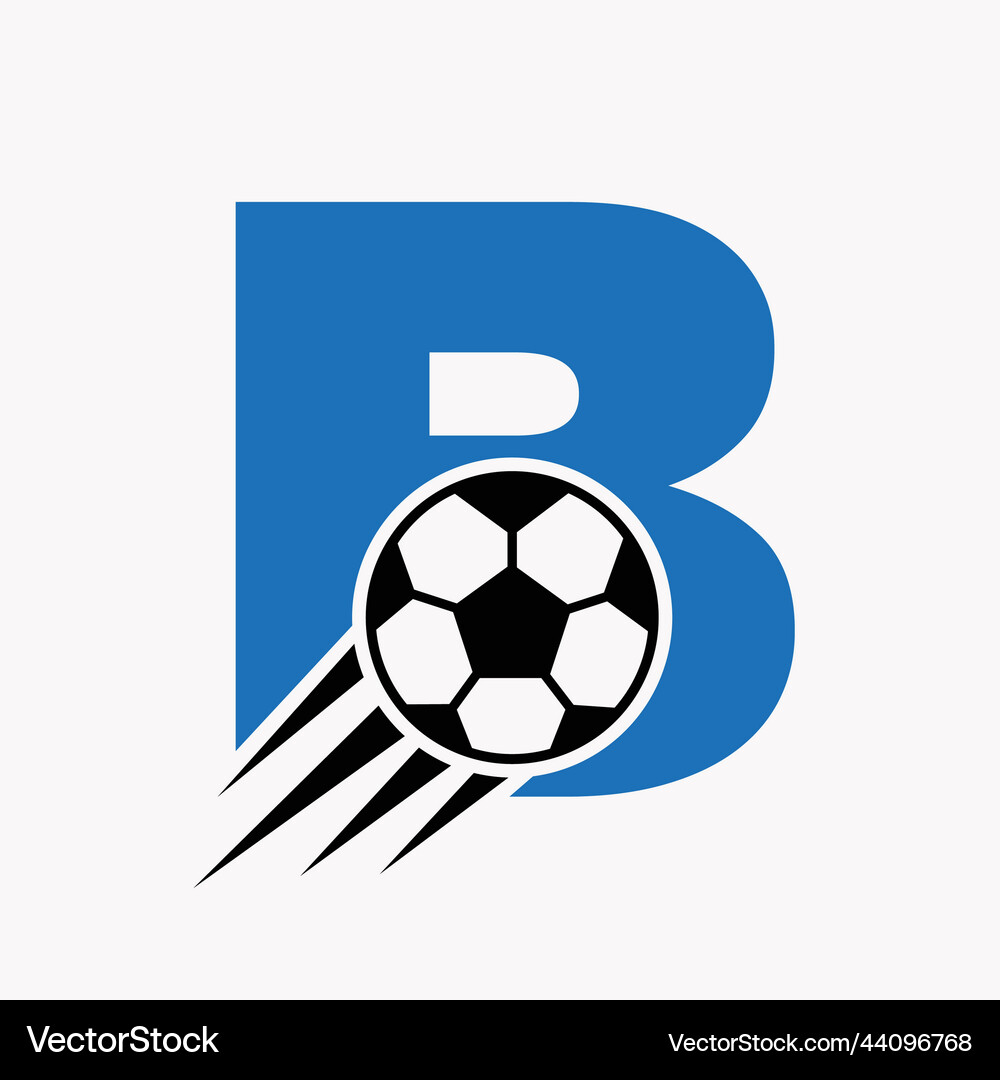 Initial letter b football logo concept Royalty Free Vector