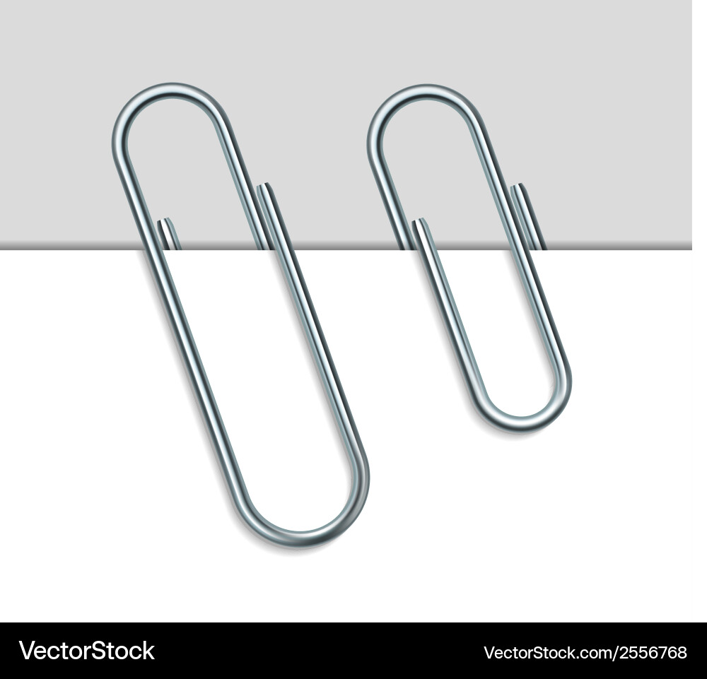 Metal paperclip and paper Royalty Free Vector Image