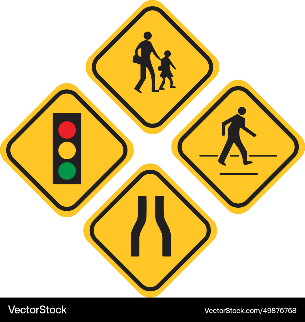 Road waking sign traffic light signs Royalty Free Vector