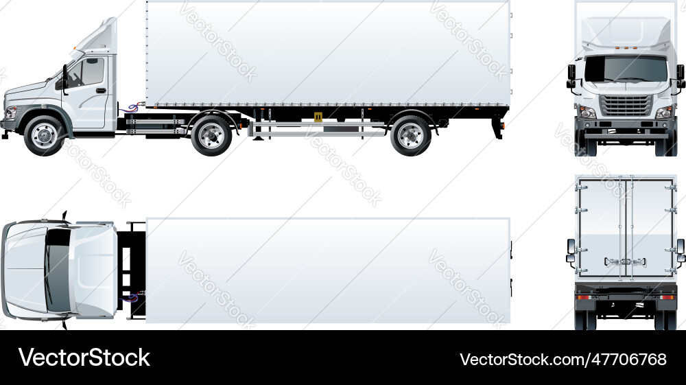 Semi truck template isolated on white Royalty Free Vector