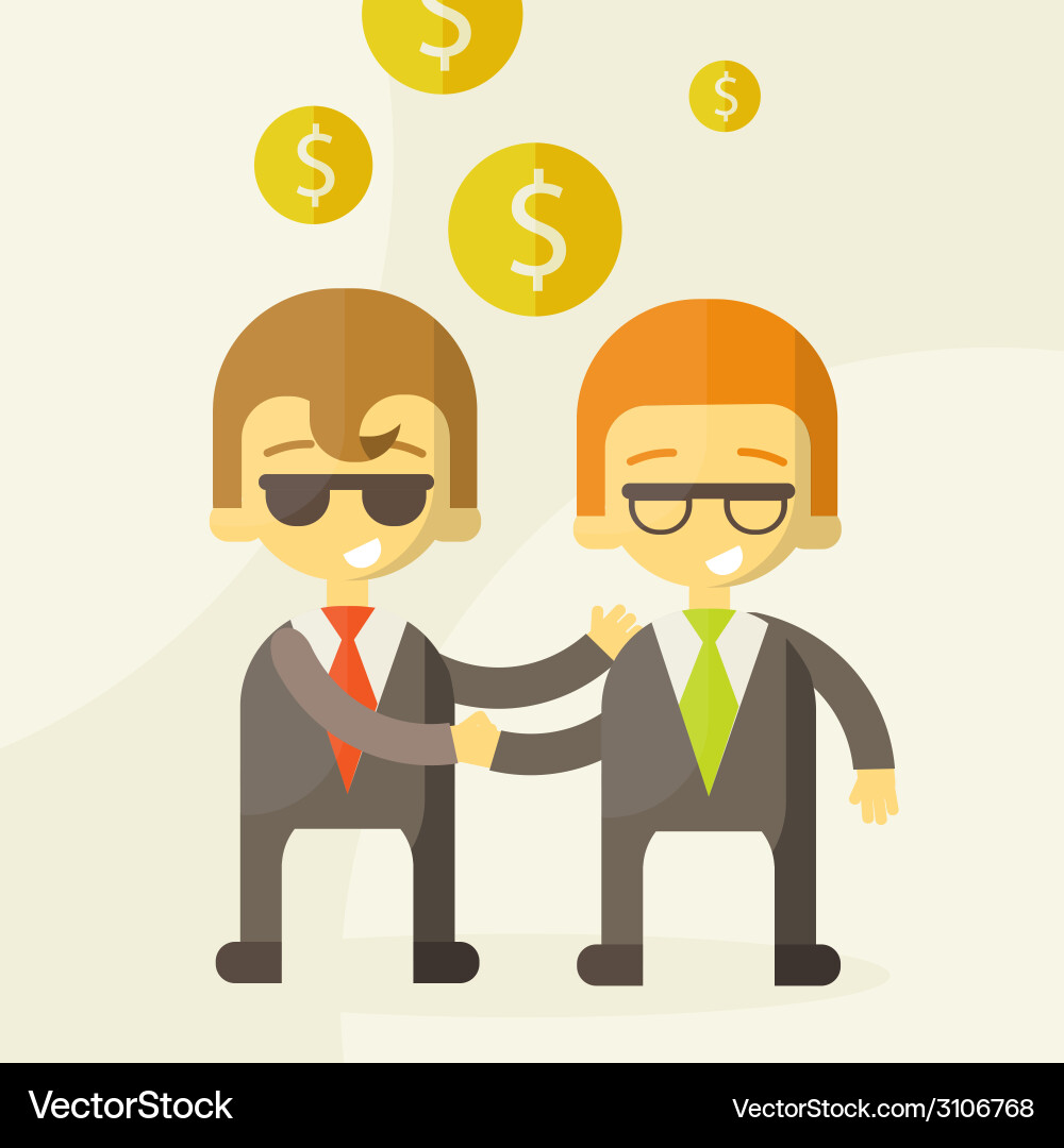 Two man talking about business business Royalty Free Vector