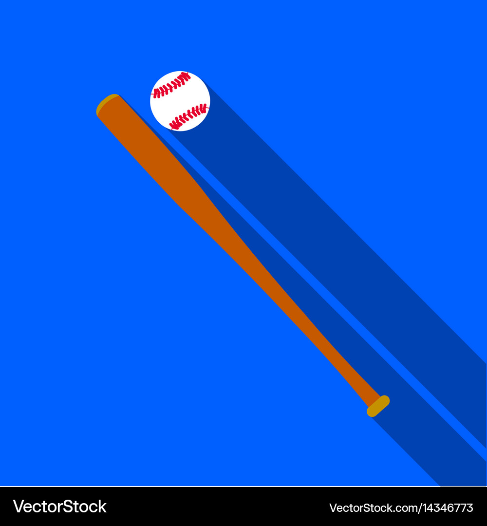Baseball icon flate single sport icon from the Vector Image