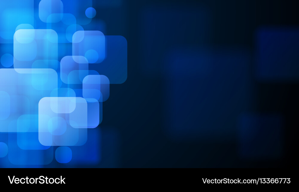 Blue abstract background of blurry squares Vector Image