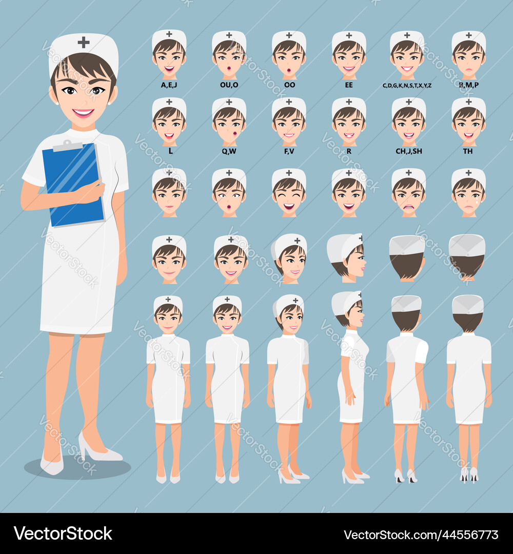 Cartoon character with professional nurse Vector Image
