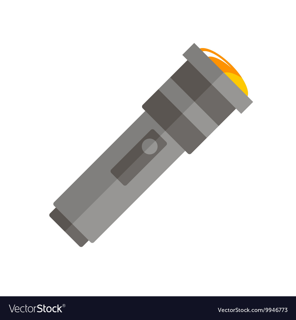 Flat flashlight icon Royalty Free Vector Image