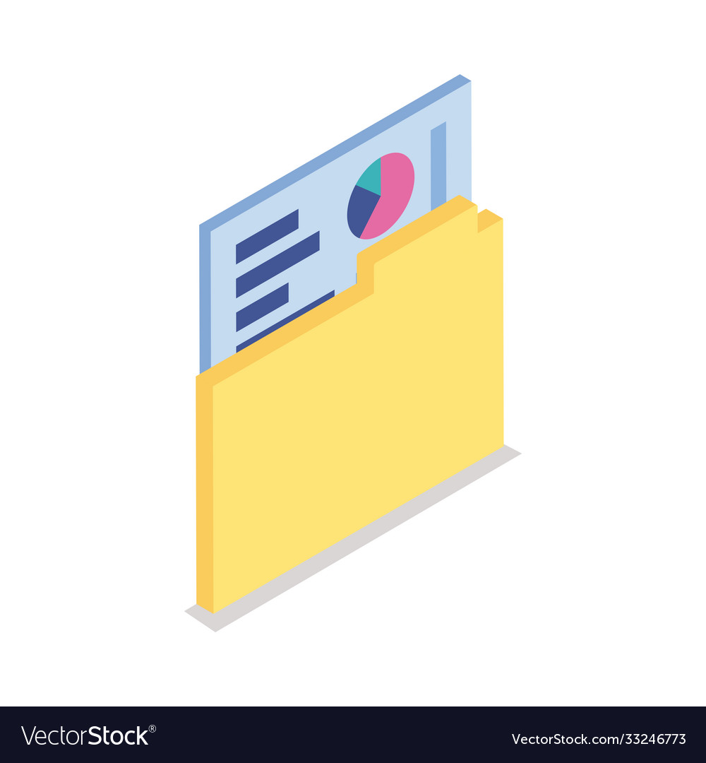 Folder document isometric style icon Royalty Free Vector