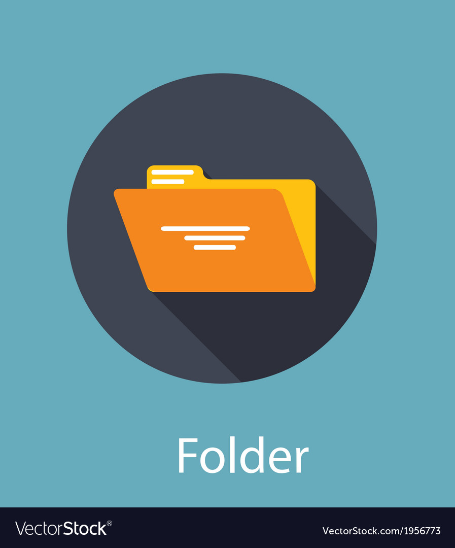 Folder flat icon concept Royalty Free Vector Image