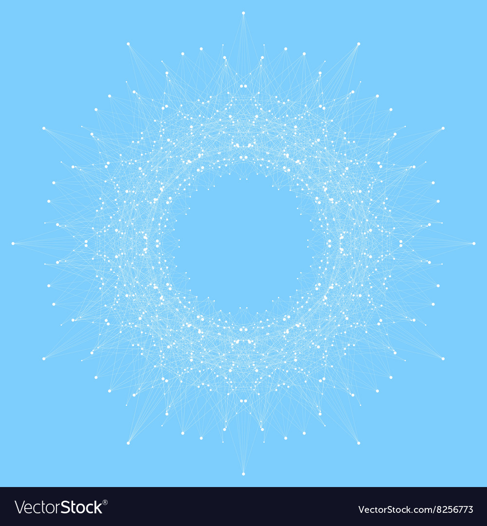 Geometric Abstract Form With Connected Lines Vector Image