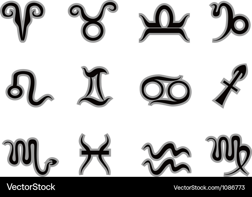 Horoscope zodiac signsicons Royalty Free Vector Image