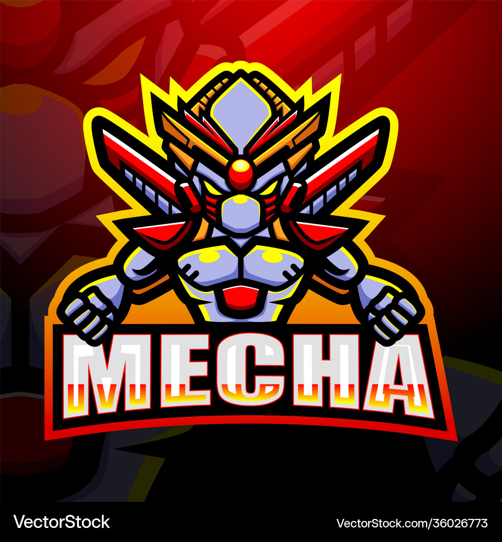 Mecha mascot esport logo design Royalty Free Vector Image