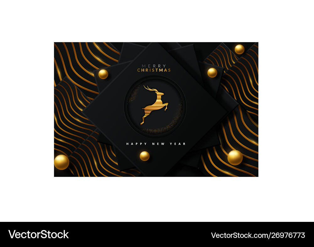 Merry christmas background with shining gold Vector Image