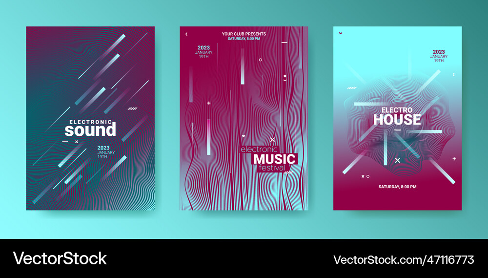 Minimal dj flyer set electro sound cover techno Vector Image