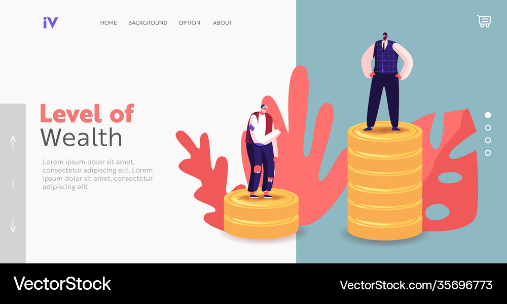 People with different income class landing page Vector Image