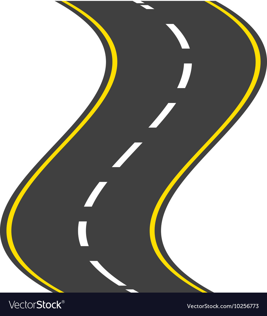 Roadway landscape isolated icon Royalty Free Vector Image Roadway landscape isolated icon Royalty Free Vector Image