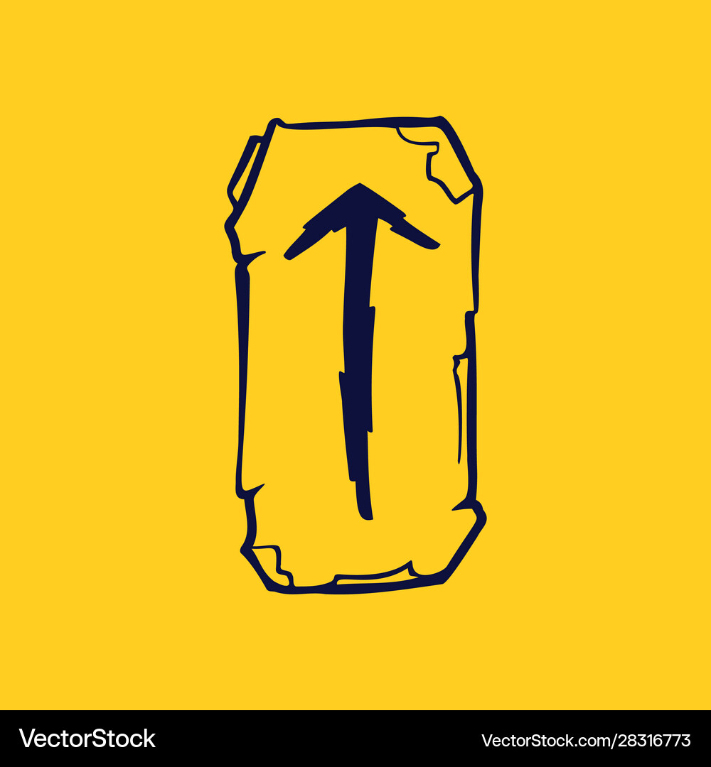 Runic t letter logo from lightnings on fragments Vector Image