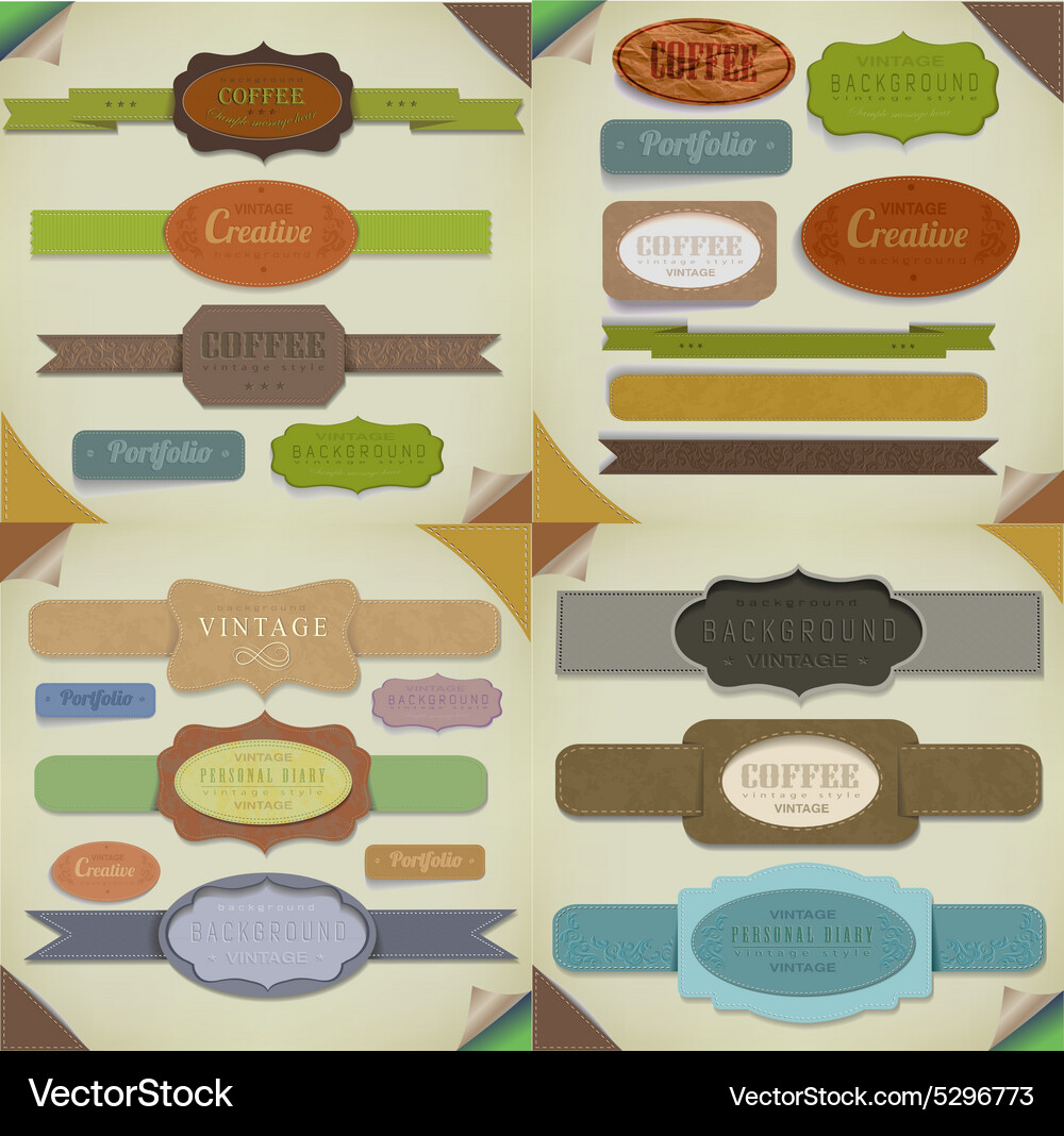 Set of retro ribbons old Royalty Free Vector Image