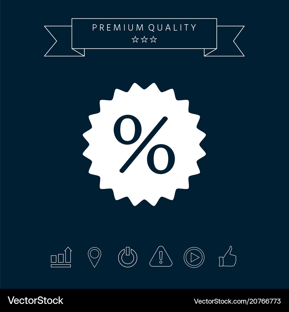 Sign percent symbol discount icon Royalty Free Vector Image