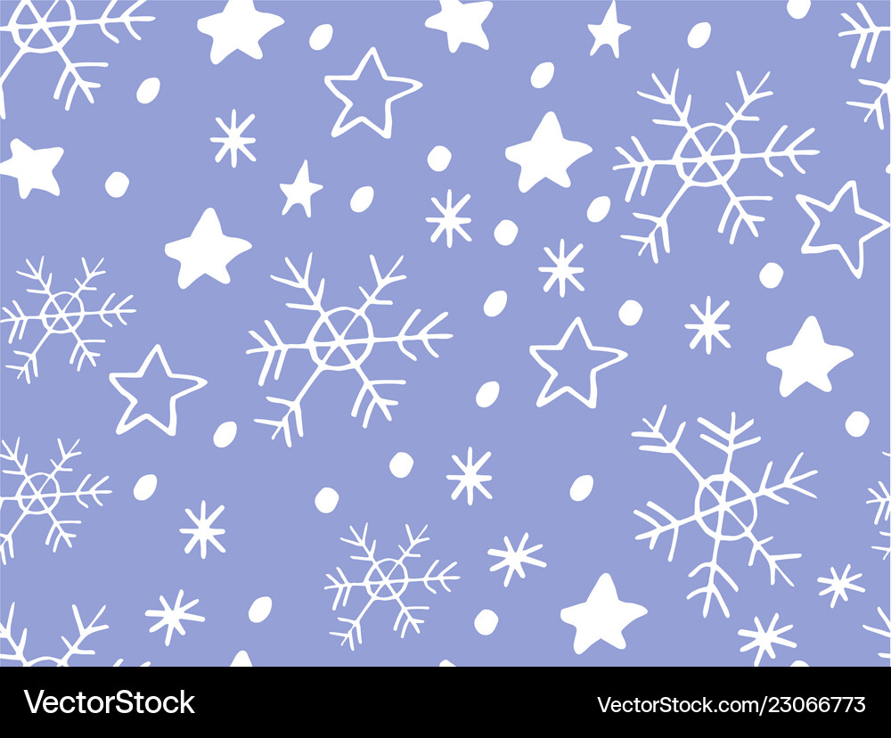 Snowflake simple seamless pattern Royalty Free Vector Image