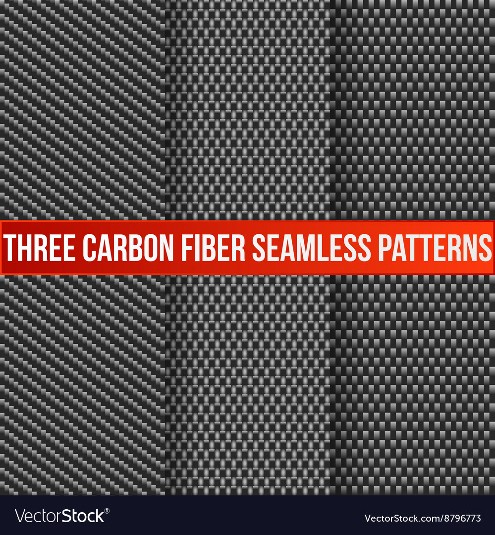 Three seamless carbon patterns Royalty Free Vector Image