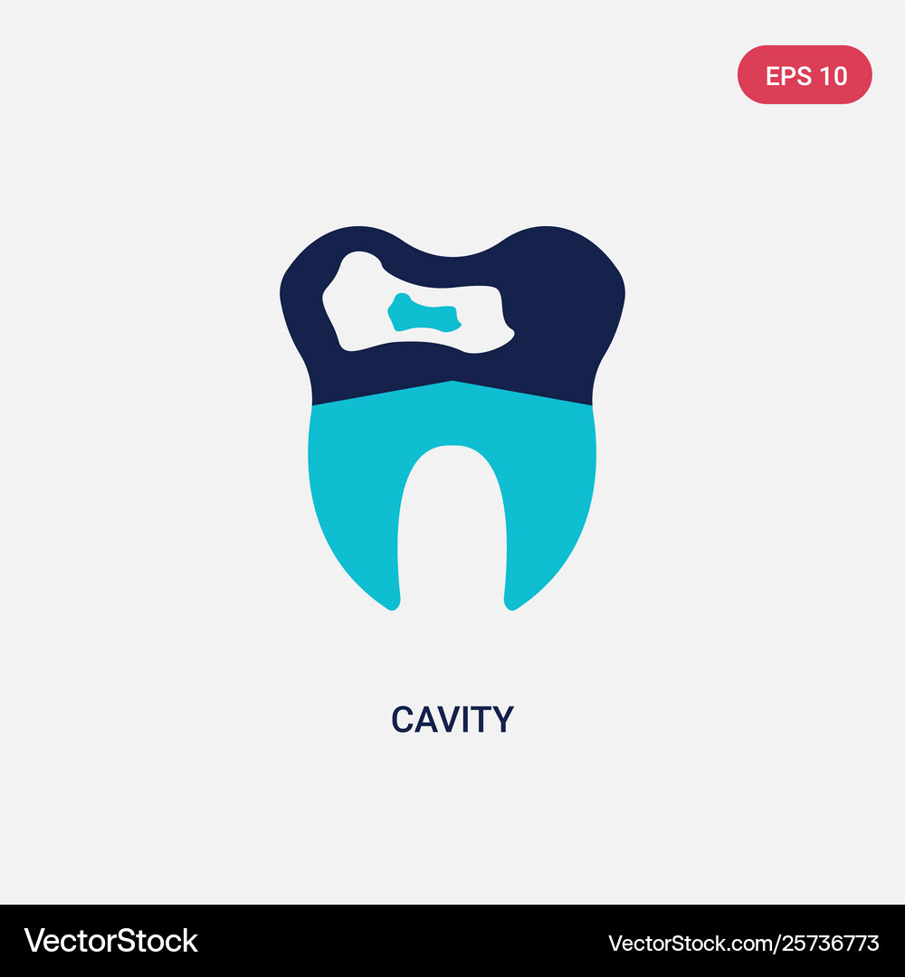 Two color cavity icon from dentist concept Vector Image