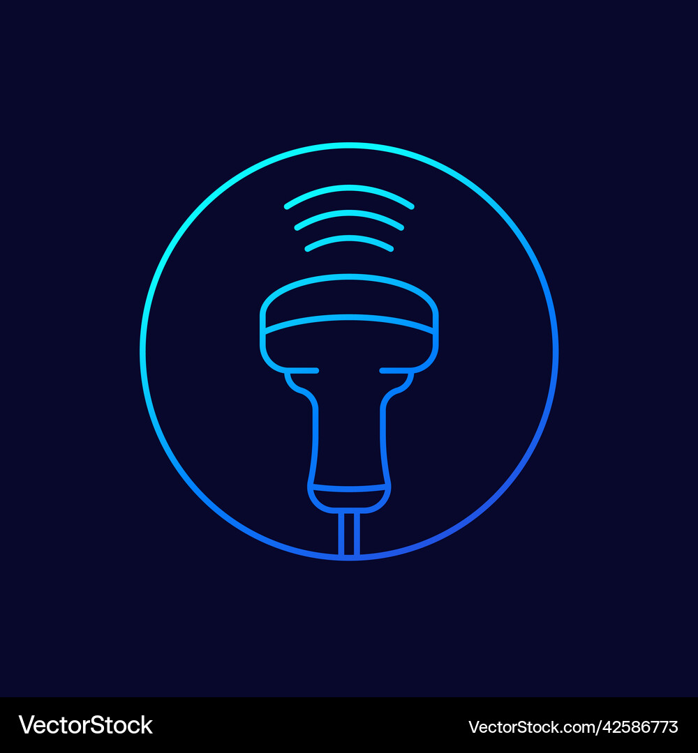 Ultrasound icon ultrasonography linear Royalty Free Vector