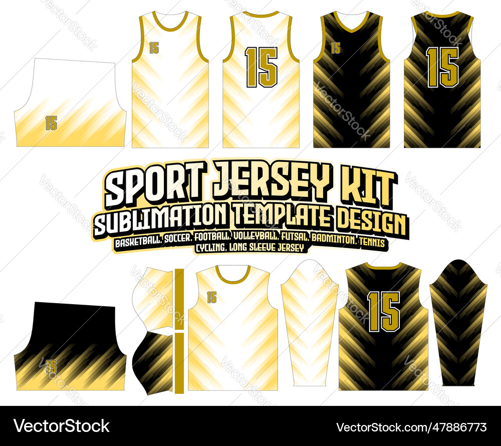 Yellow stripes gradient jersey design sportswear Vector Image