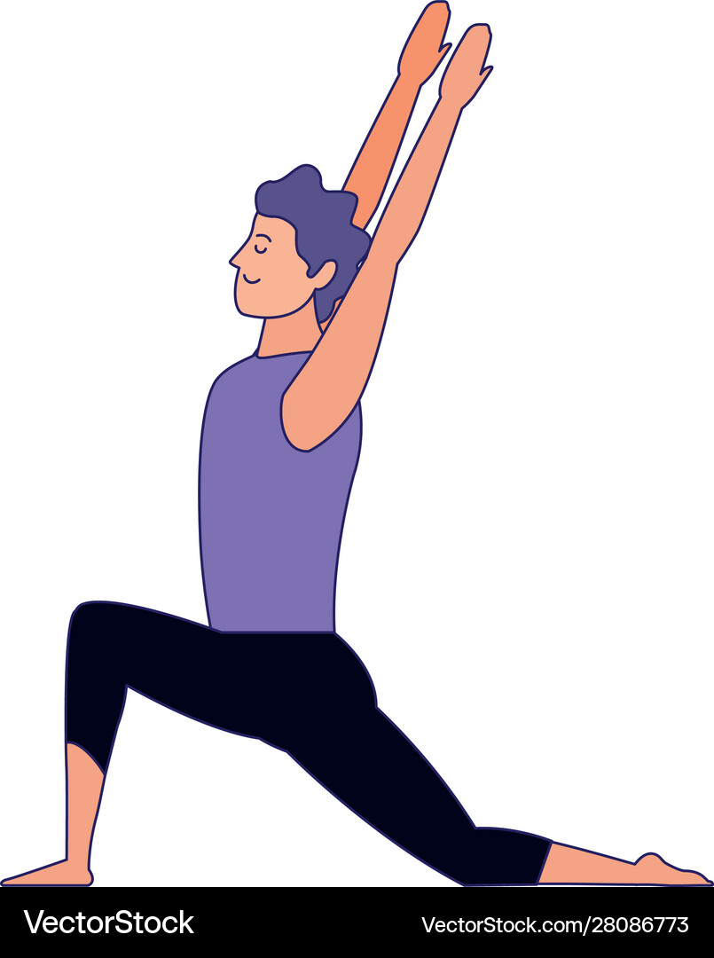 Young man practicing yoga icon colorful design Vector Image