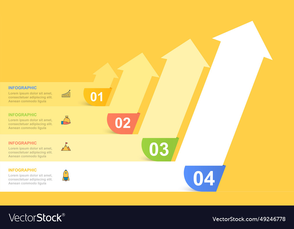 Business infographic template with 4 steps Vector Image