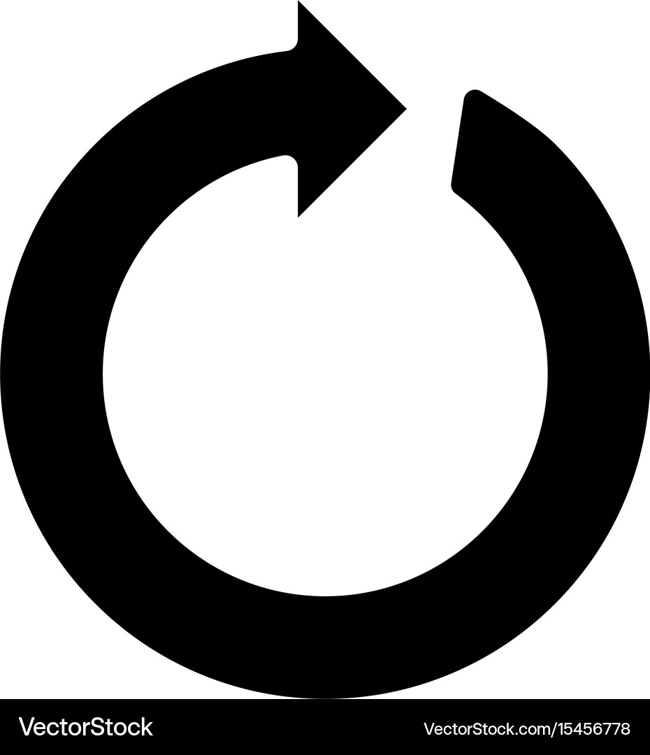 Circle arrow the black color icon Royalty Free Vector Image