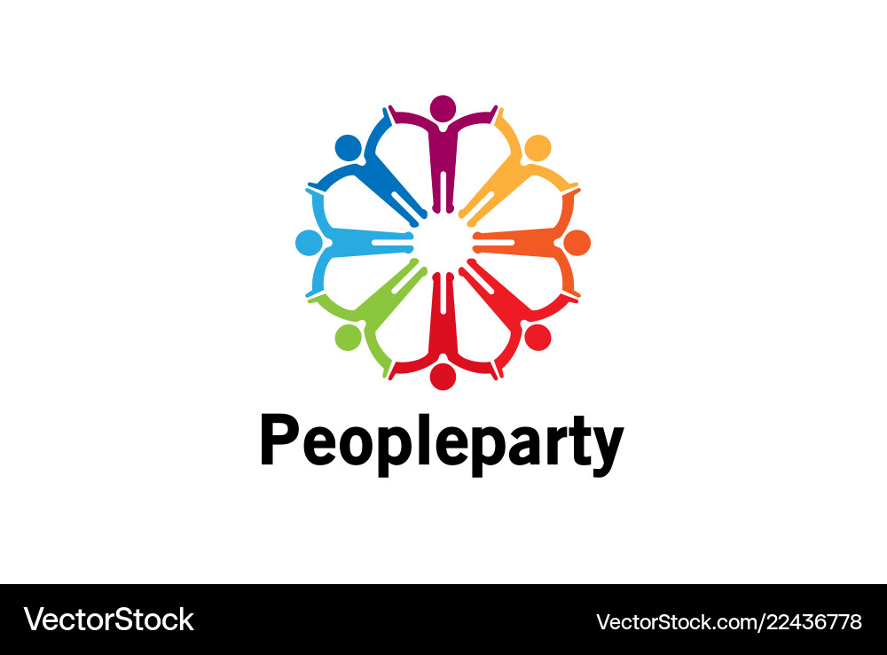 Colorful abstract circle communication people logo