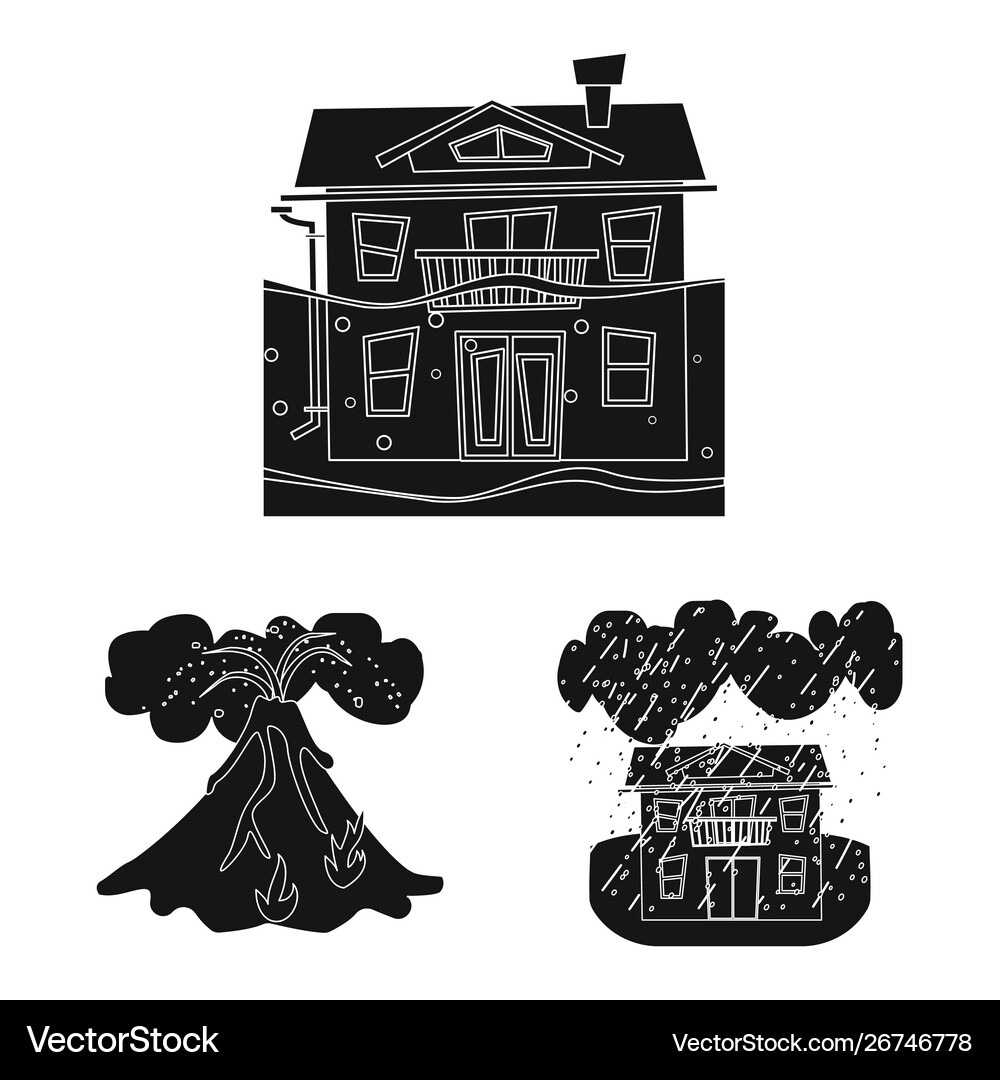 Design calamity and crash sign set Royalty Free Vector Image