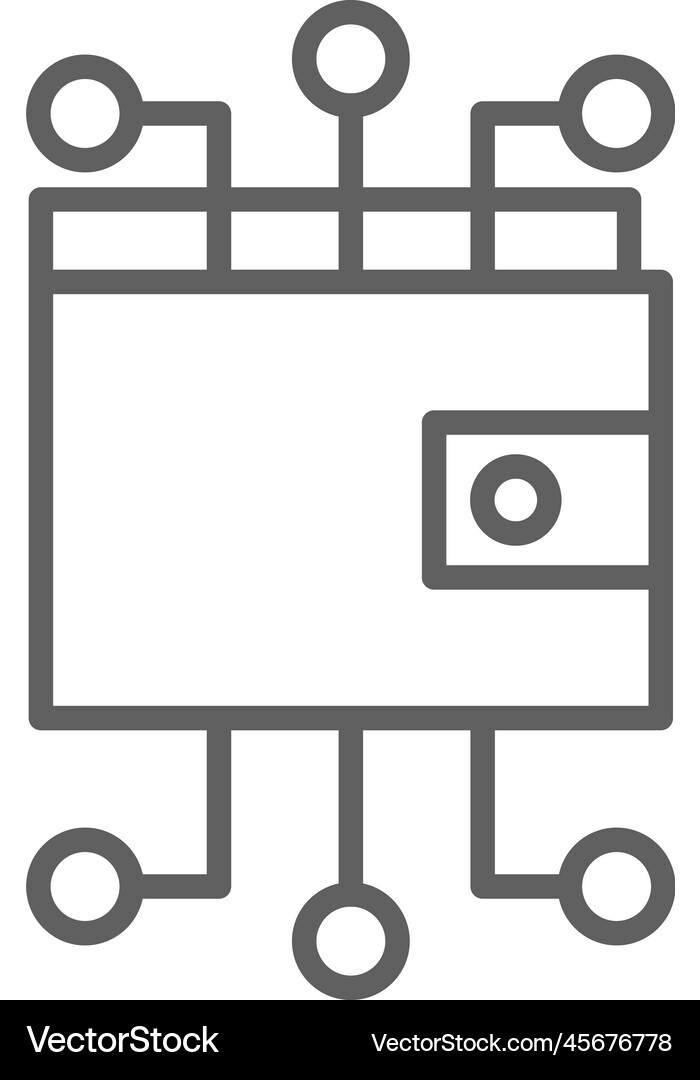Digital wallet fintech startup icon with black Vector Image
