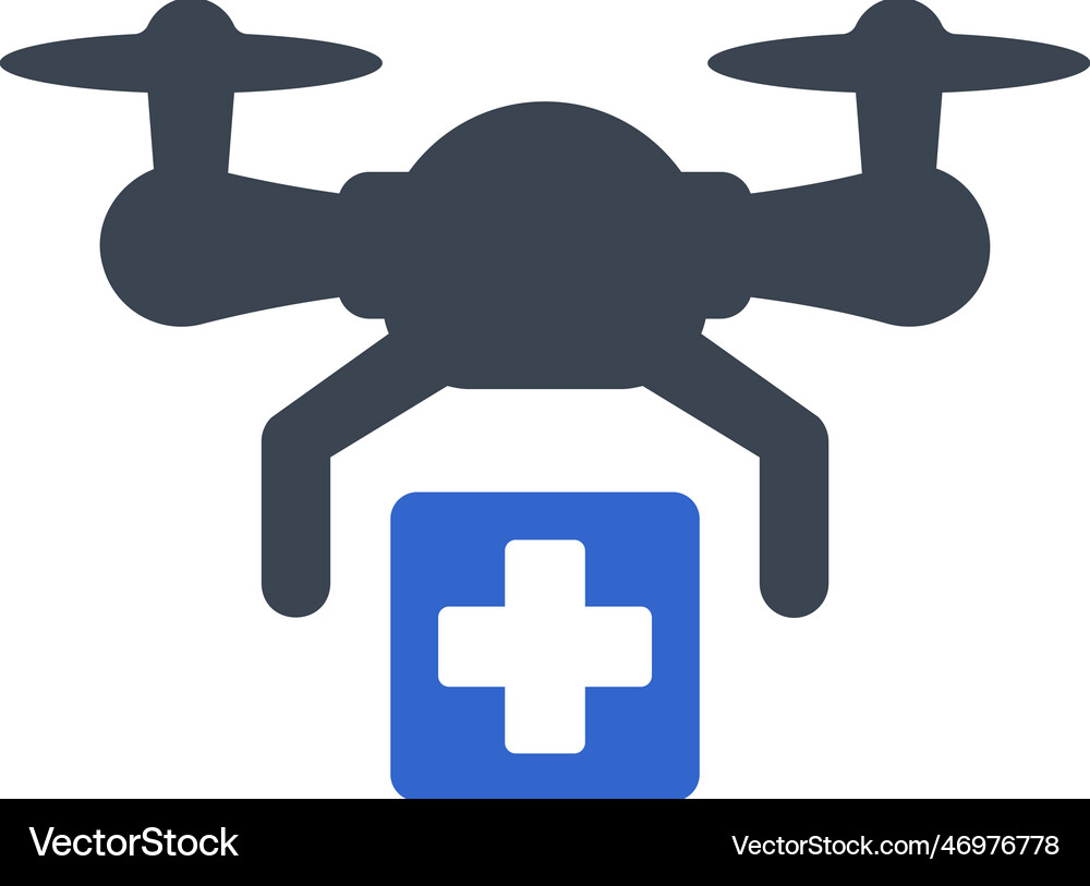 Drone medical care icon Royalty Free Vector Image