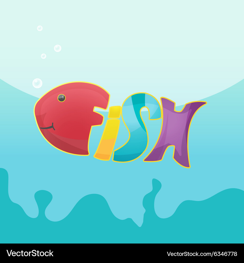 Fish Cartoon Logo Symbol Font Royalty Free Vector Image