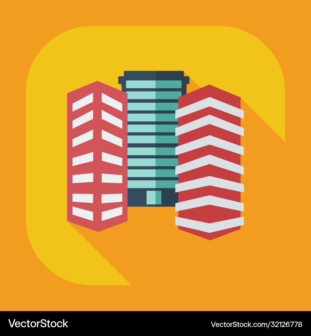 Flat modern design with shadow icons building Vector Image