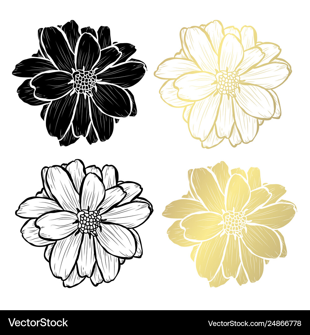 Golden floral decoration Royalty Free Vector Image