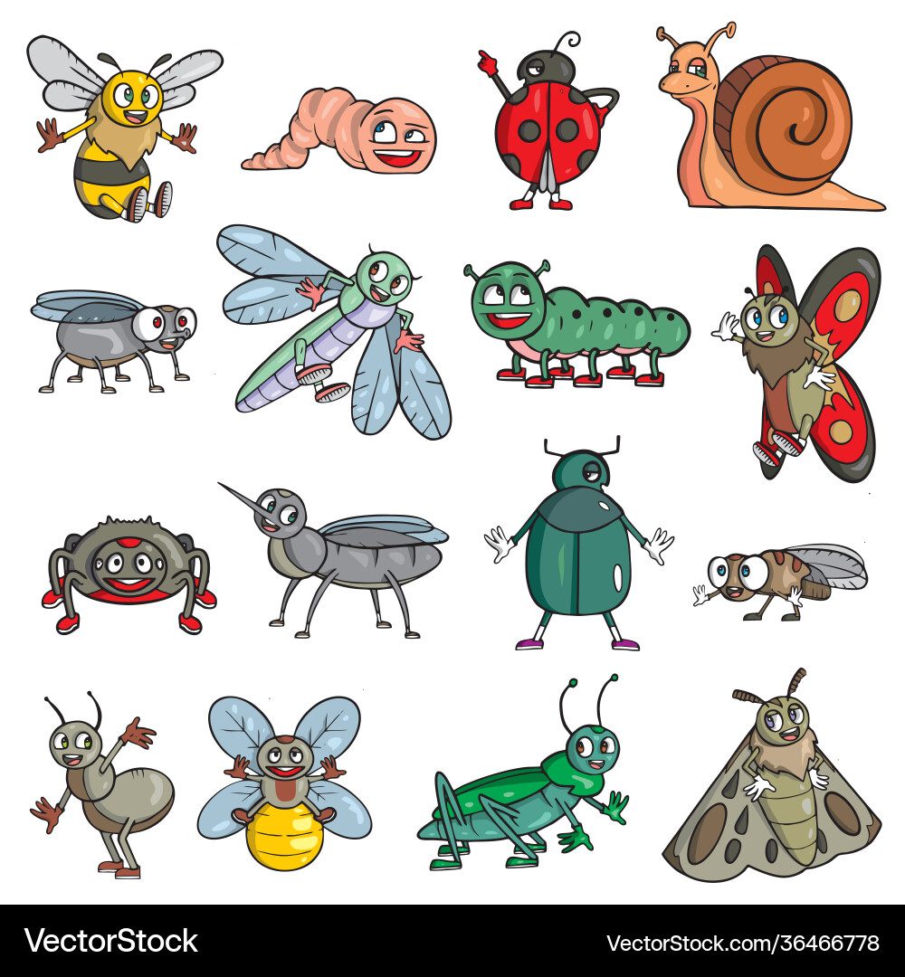 Mosquito friendly cute insect cartoon Royalty Free Vector