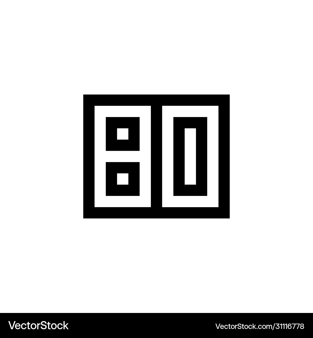 Number 80 icon design with black and white Vector Image