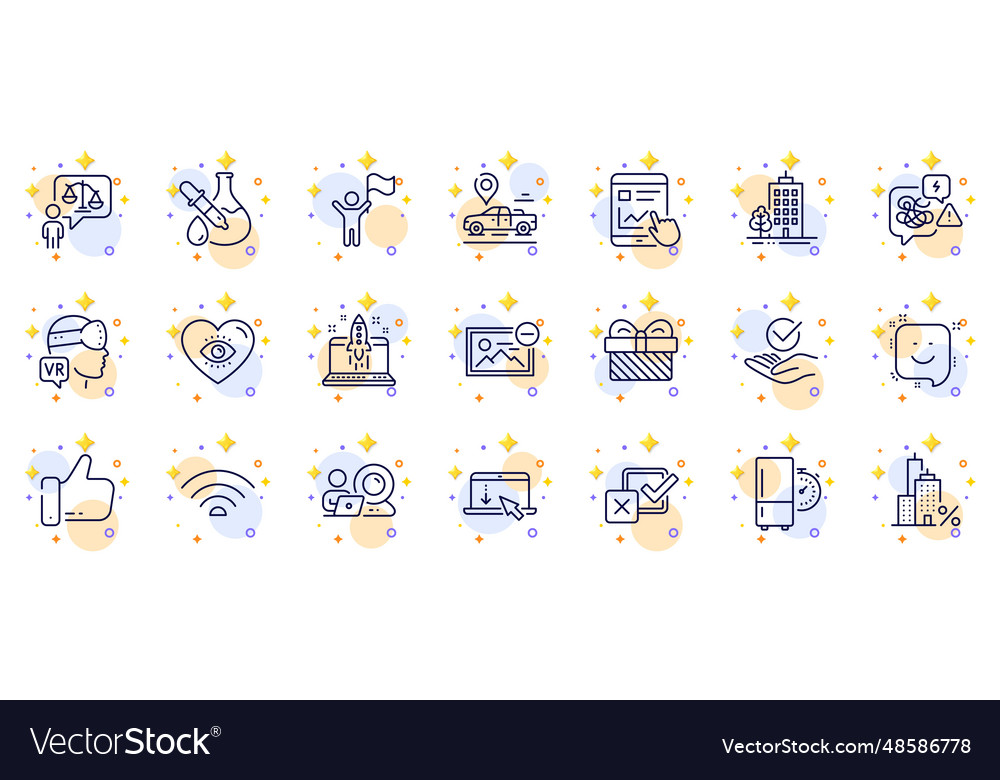 Outline set of augmented reality chemistry Vector Image Outline set of augmented reality chemistry Vector Image