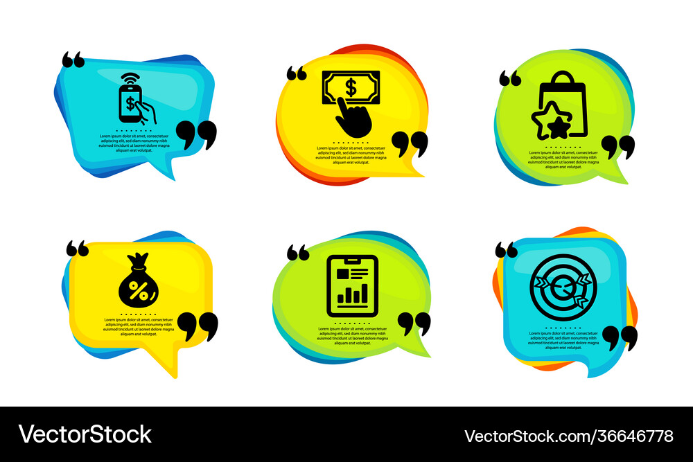Phone payment report document and loan icons set Vector Image