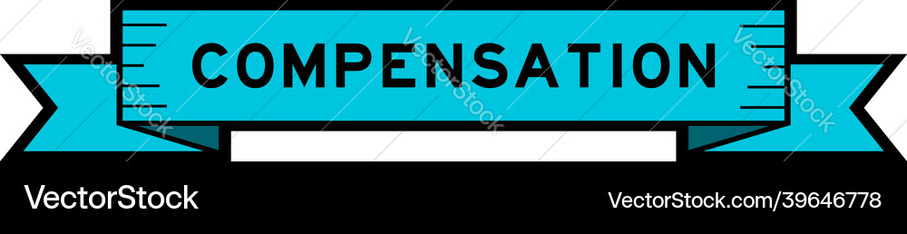 Ribbon label banner with word compensation Vector Image