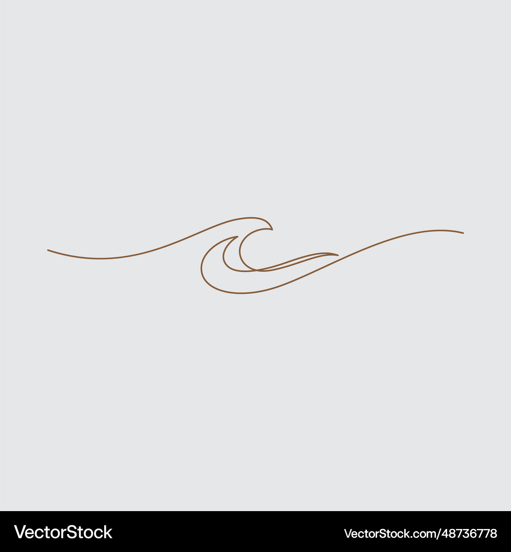 Sea wave ripple splashing line art minimal Vector Image