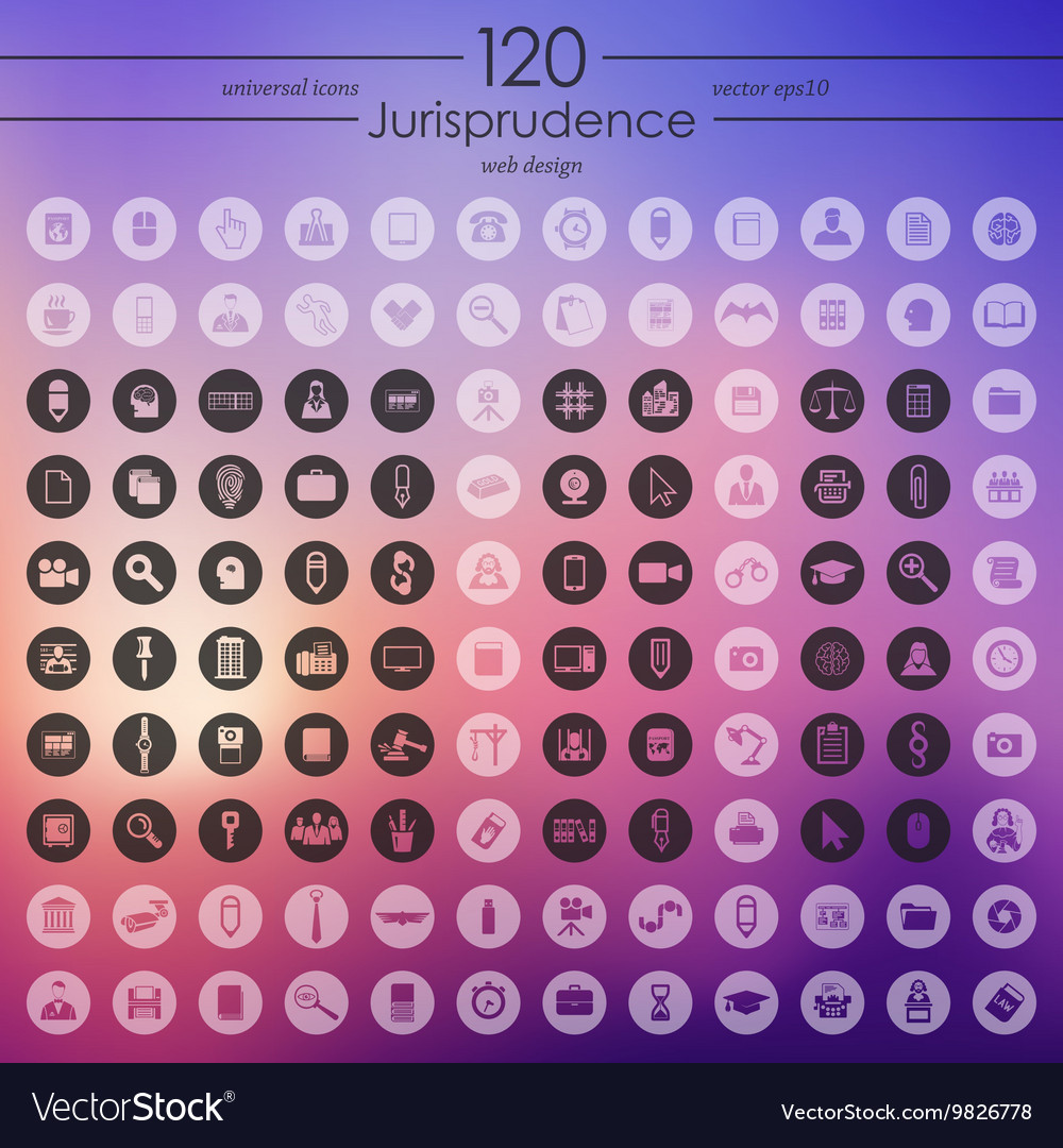 Set of jurisprudence icons Royalty Free Vector Image