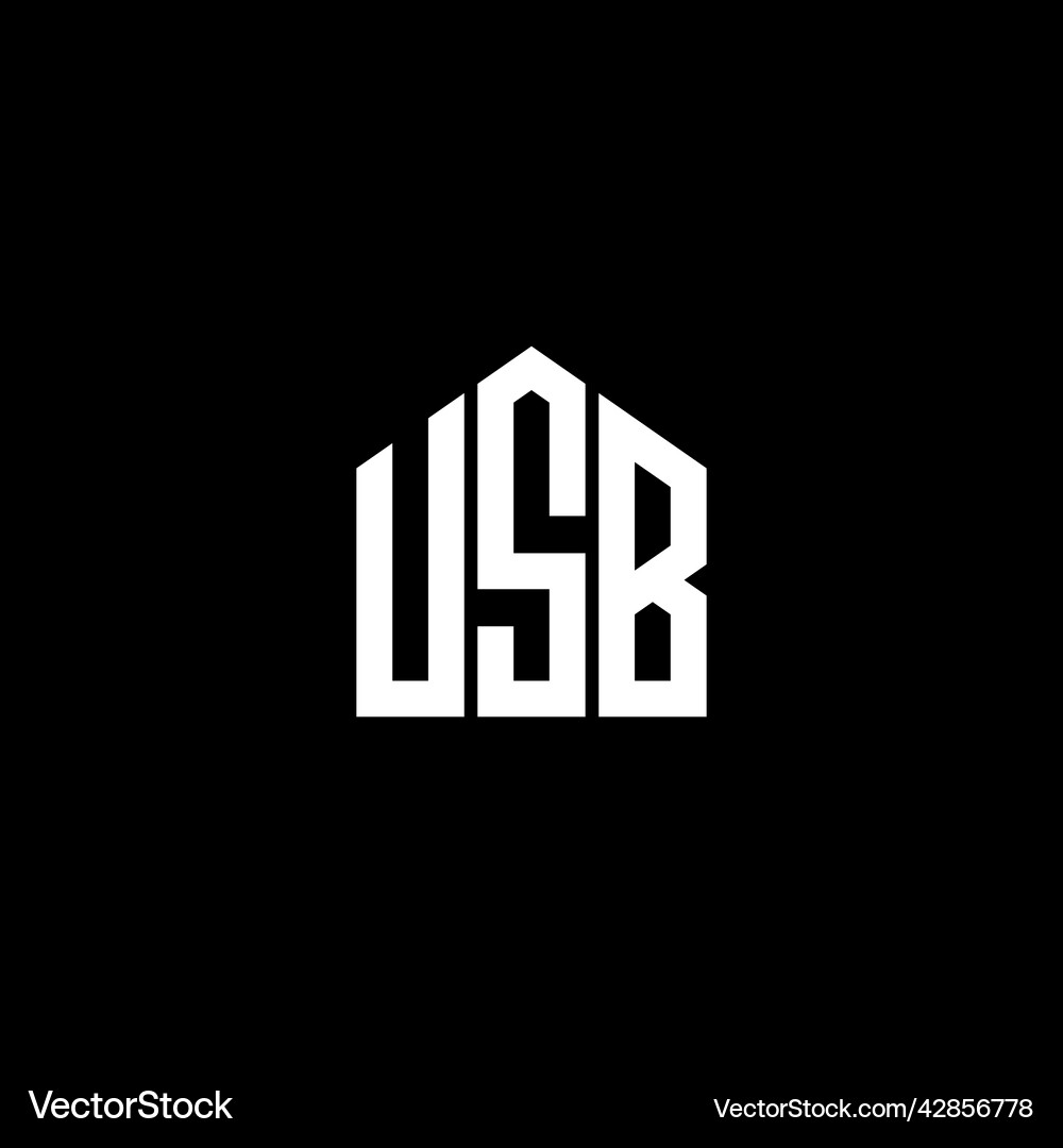 Usb letter logo design on black background Vector Image
