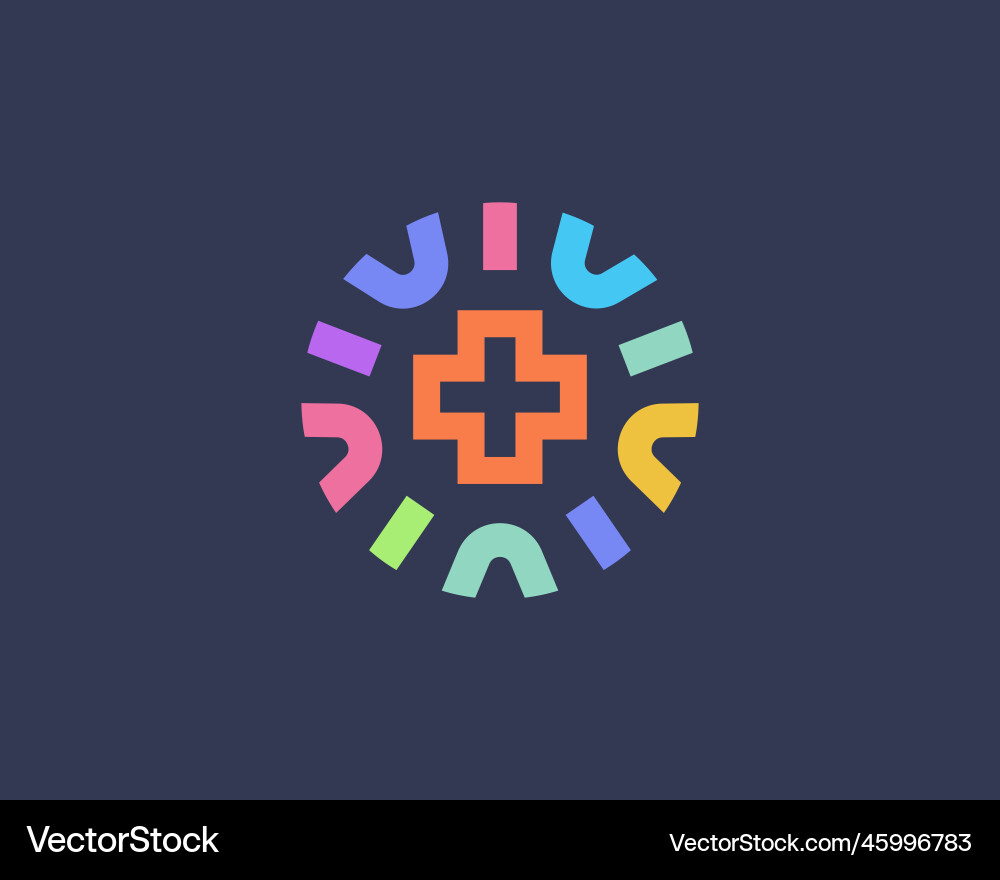 Abstract cross logo design clinic logotype Vector Image