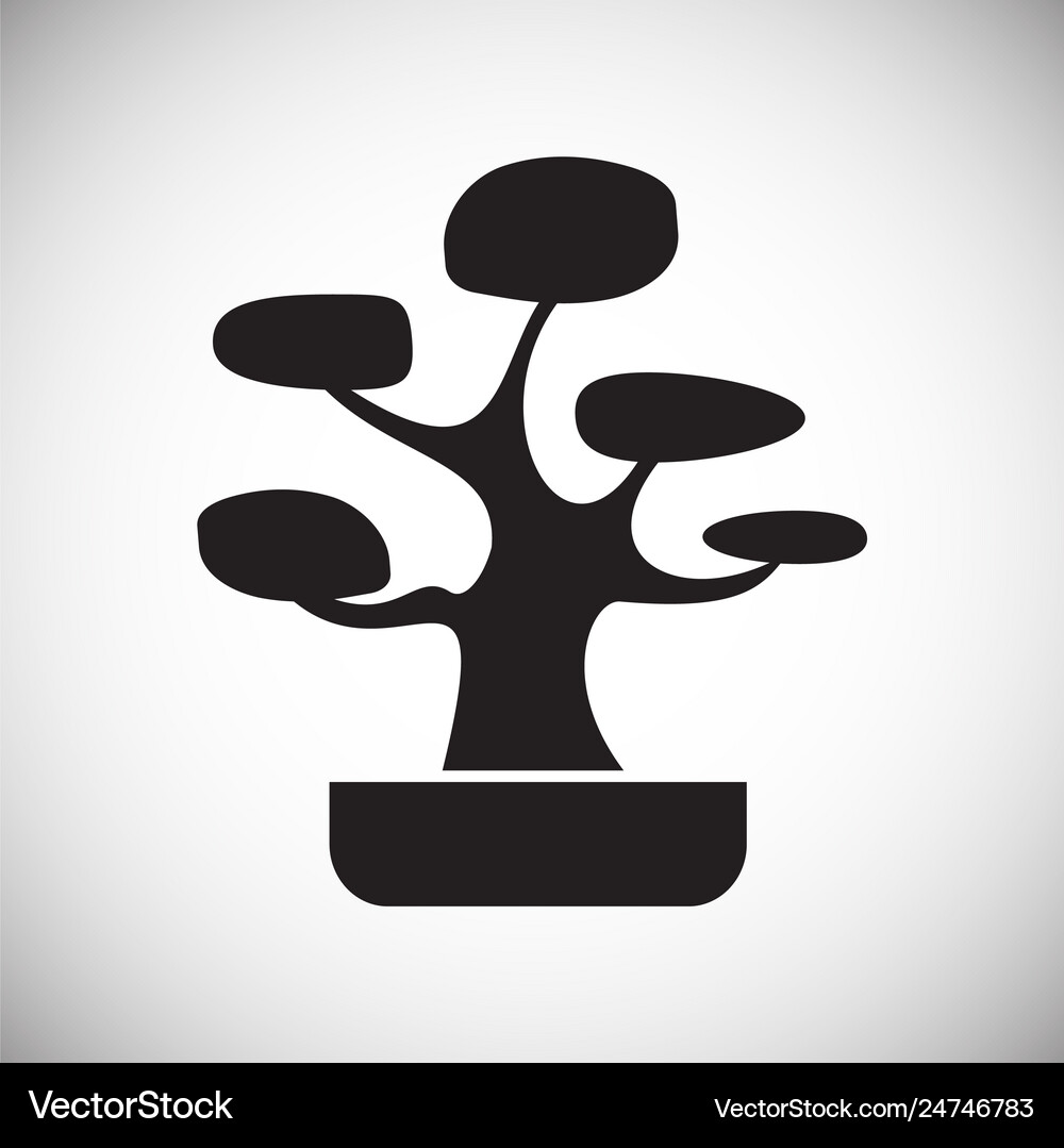 Bonsai icon on background for graphic and web Vector Image