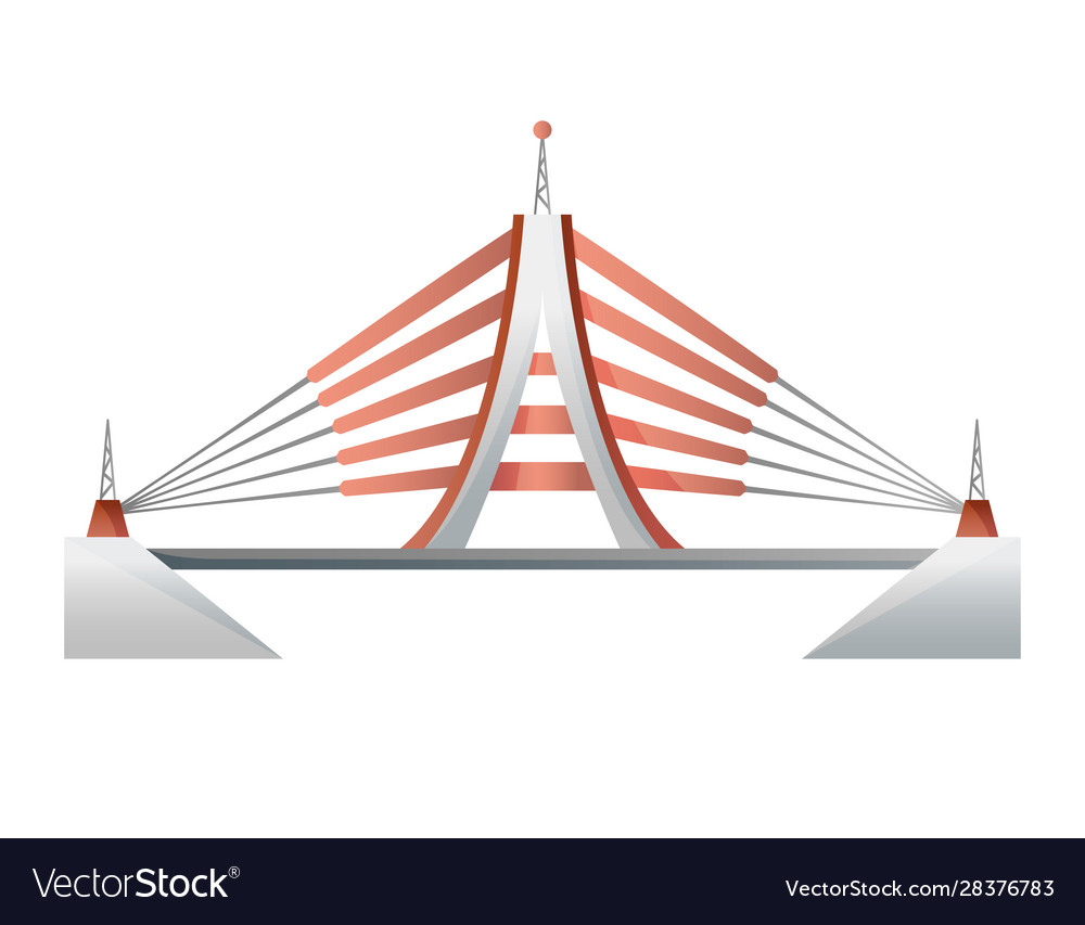 Bridge urban crossover architecture Royalty Free Vector
