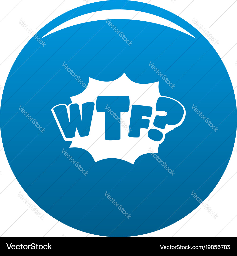 Comic boom wtf icon blue Royalty Free Vector Image